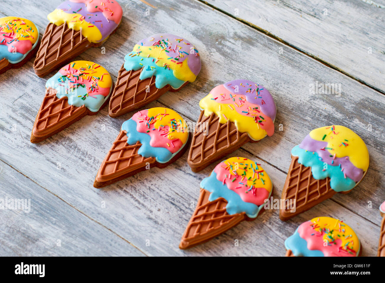 Cookies with colorful icing Stock Photo - Alamy