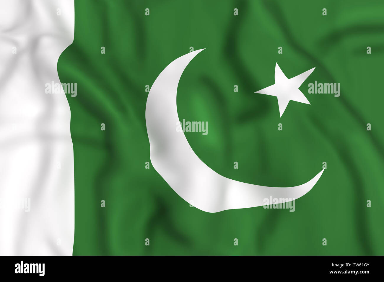 3d rendering of Islamic Republic of Pakistan flag waving Stock Photo ...
