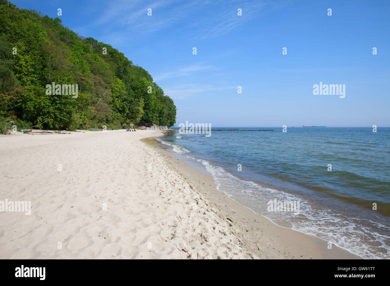 Gdynia in Poland, white sand beach at the Baltic Sea Stock Photo - Alamy