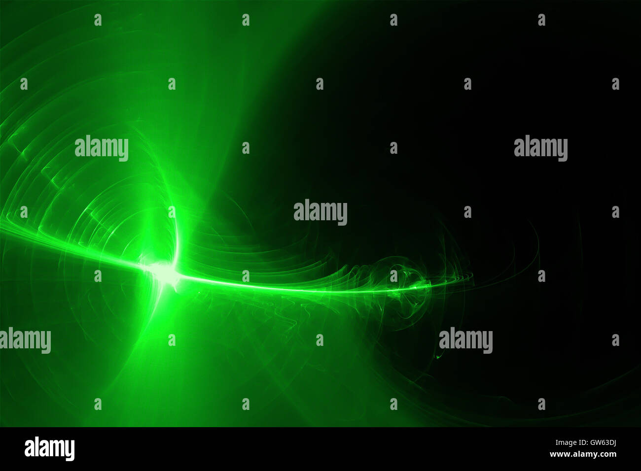 set 7 green glow energy wave. lighting effect abstract background Stock ...