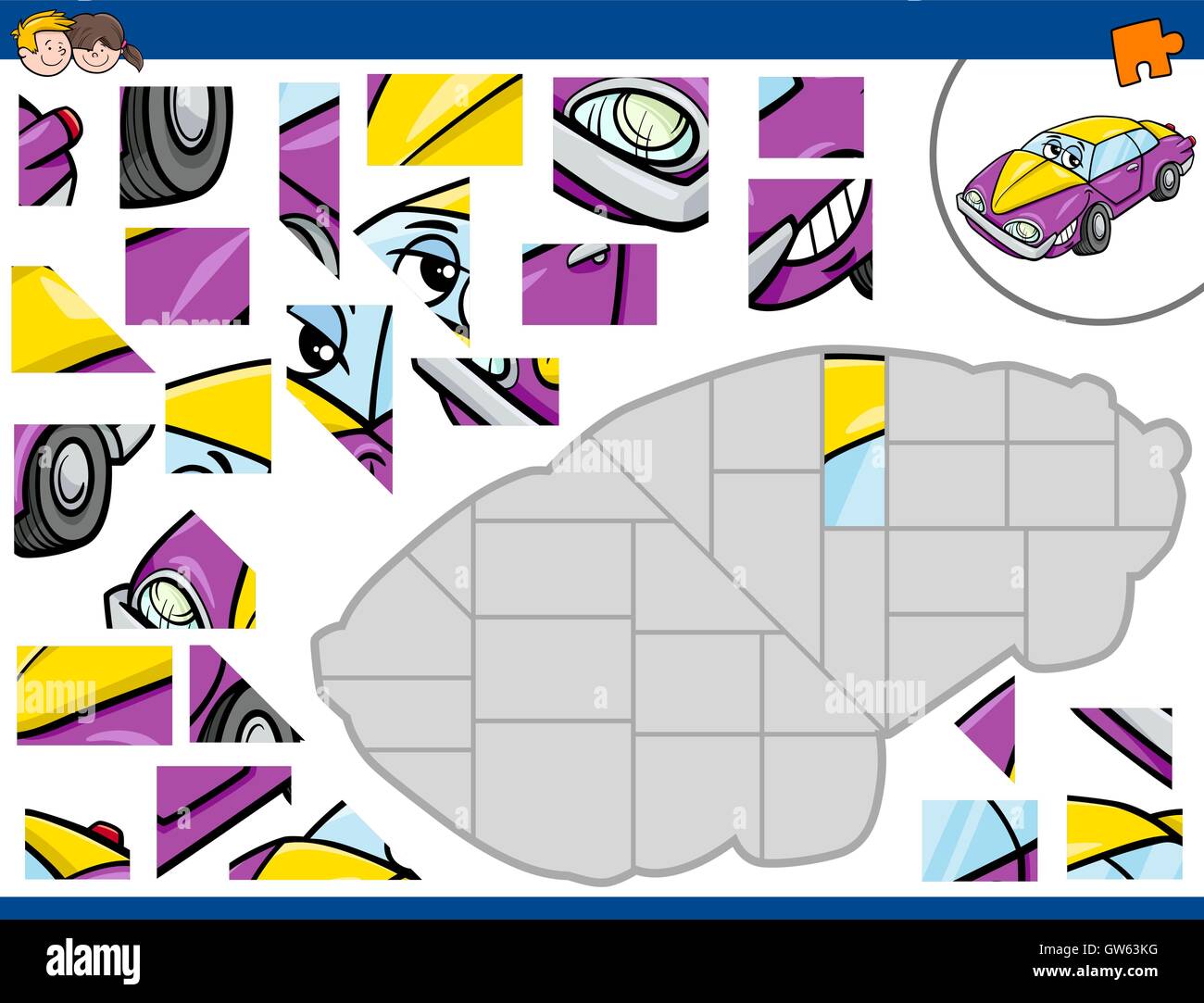 Car shape puzzle Stock Vector Images - Alamy