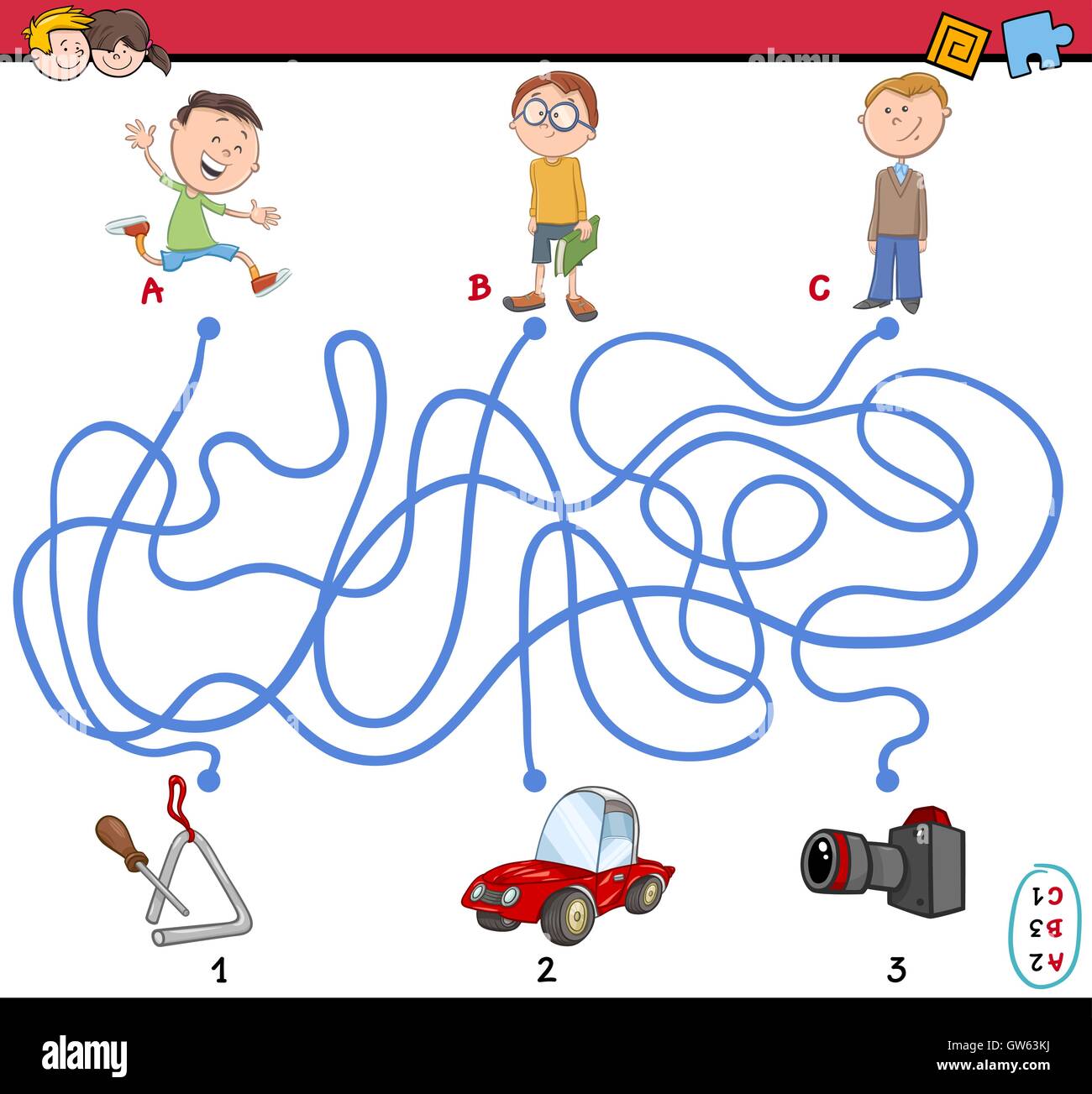 game of path maze illustration Stock Vector Image & Art - Alamy