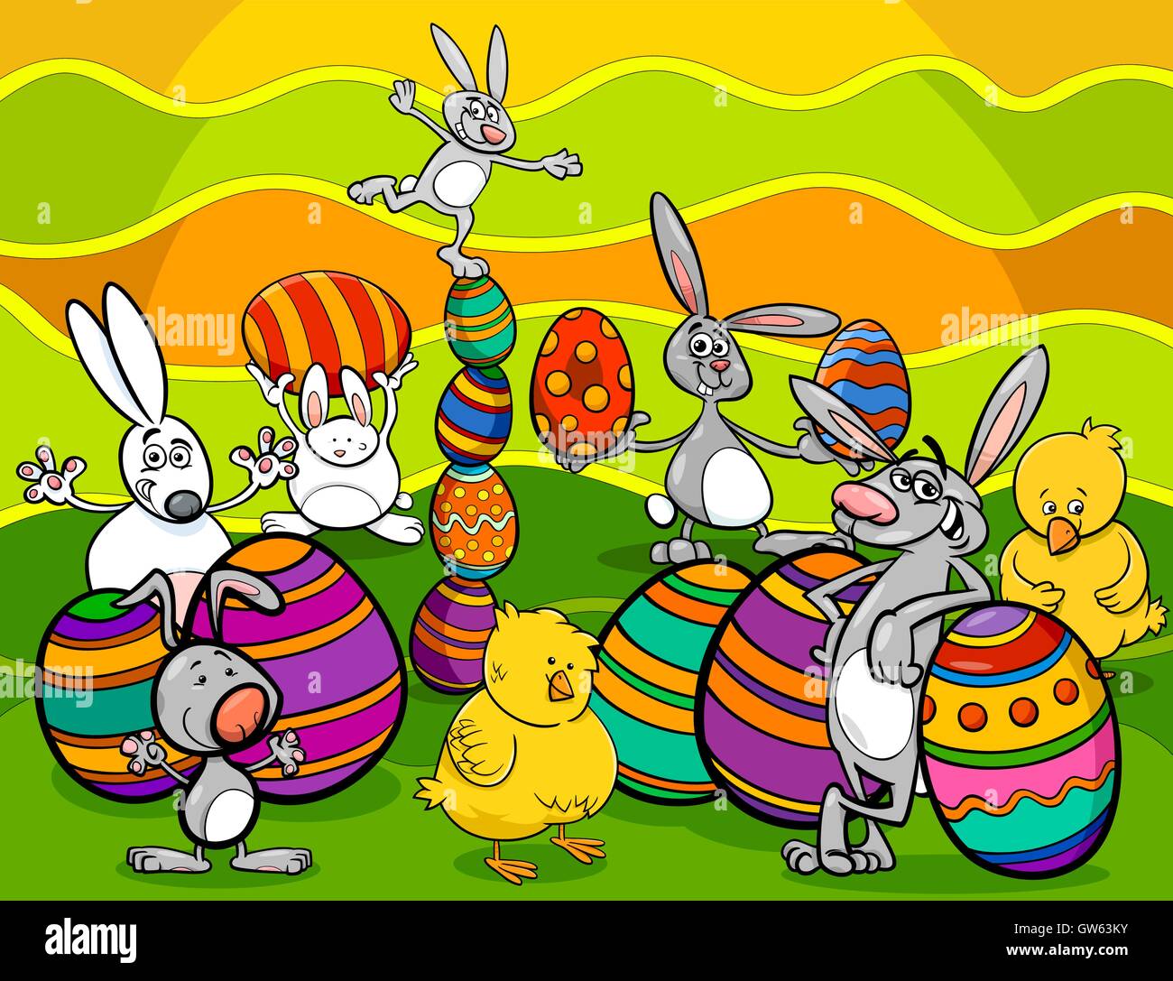 easter characters group cartoon Stock Vector Image & Art - Alamy