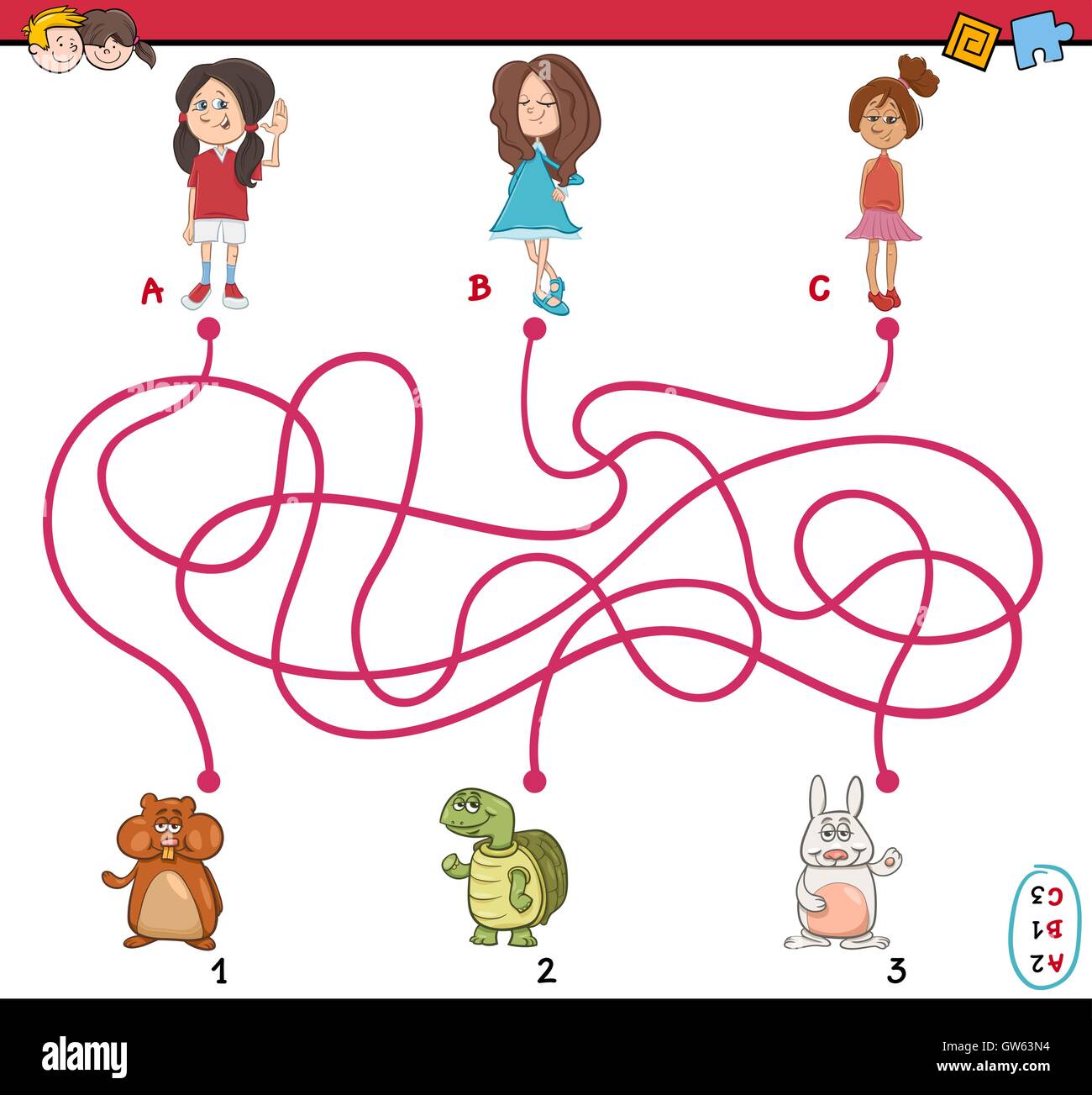 path maze cartoon Stock Vector Image & Art - Alamy