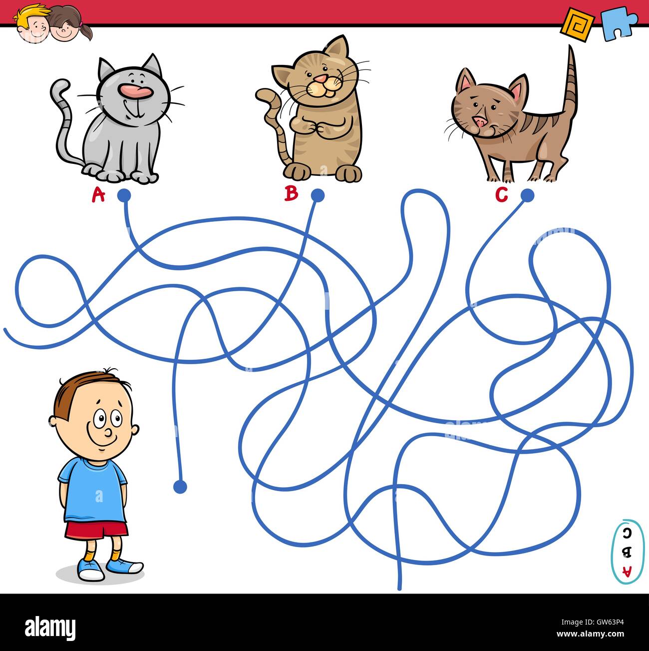 path maze activity illustration Stock Vector Image & Art - Alamy