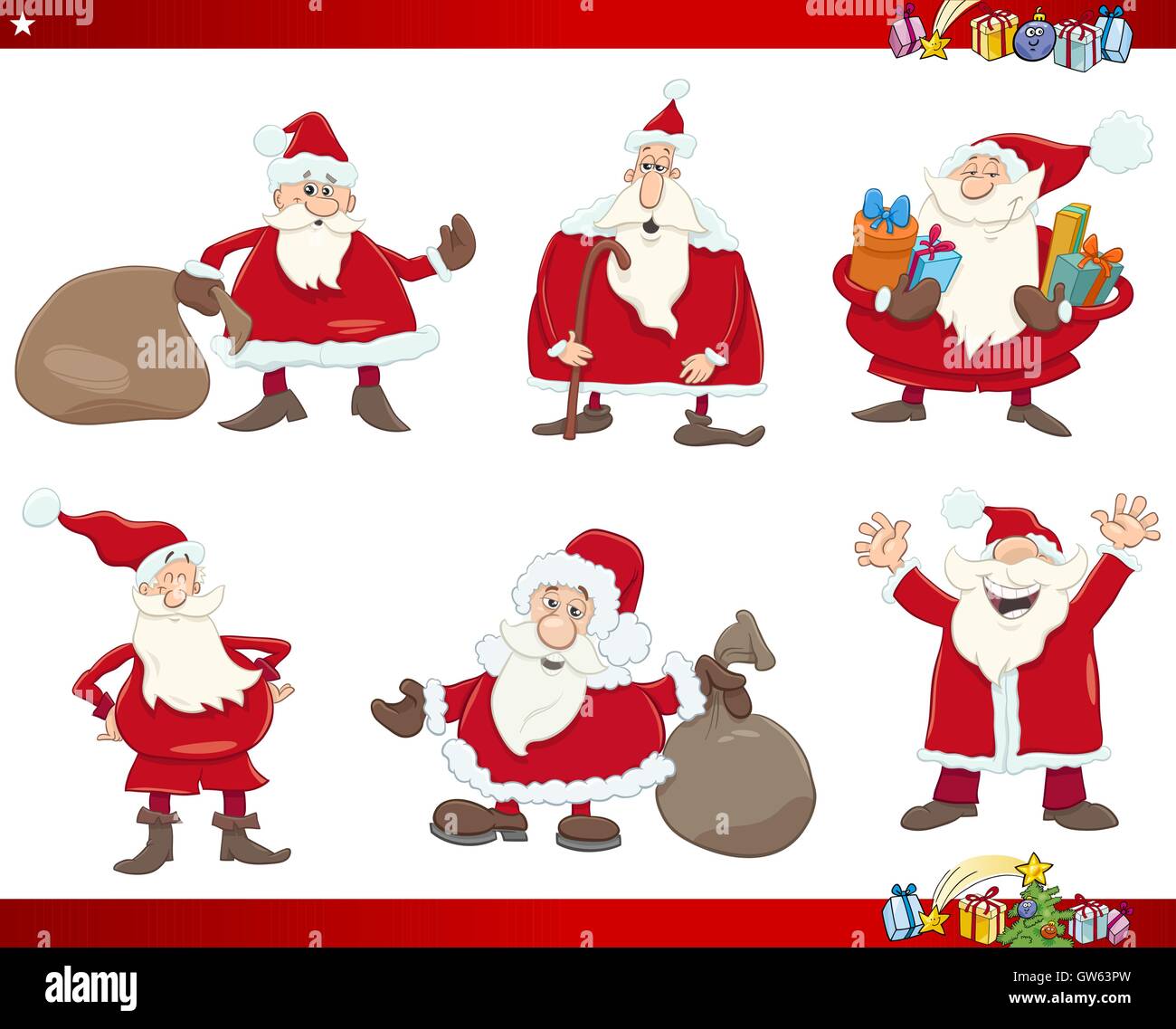 Set christmas characters santa Stock Vector Images - Alamy