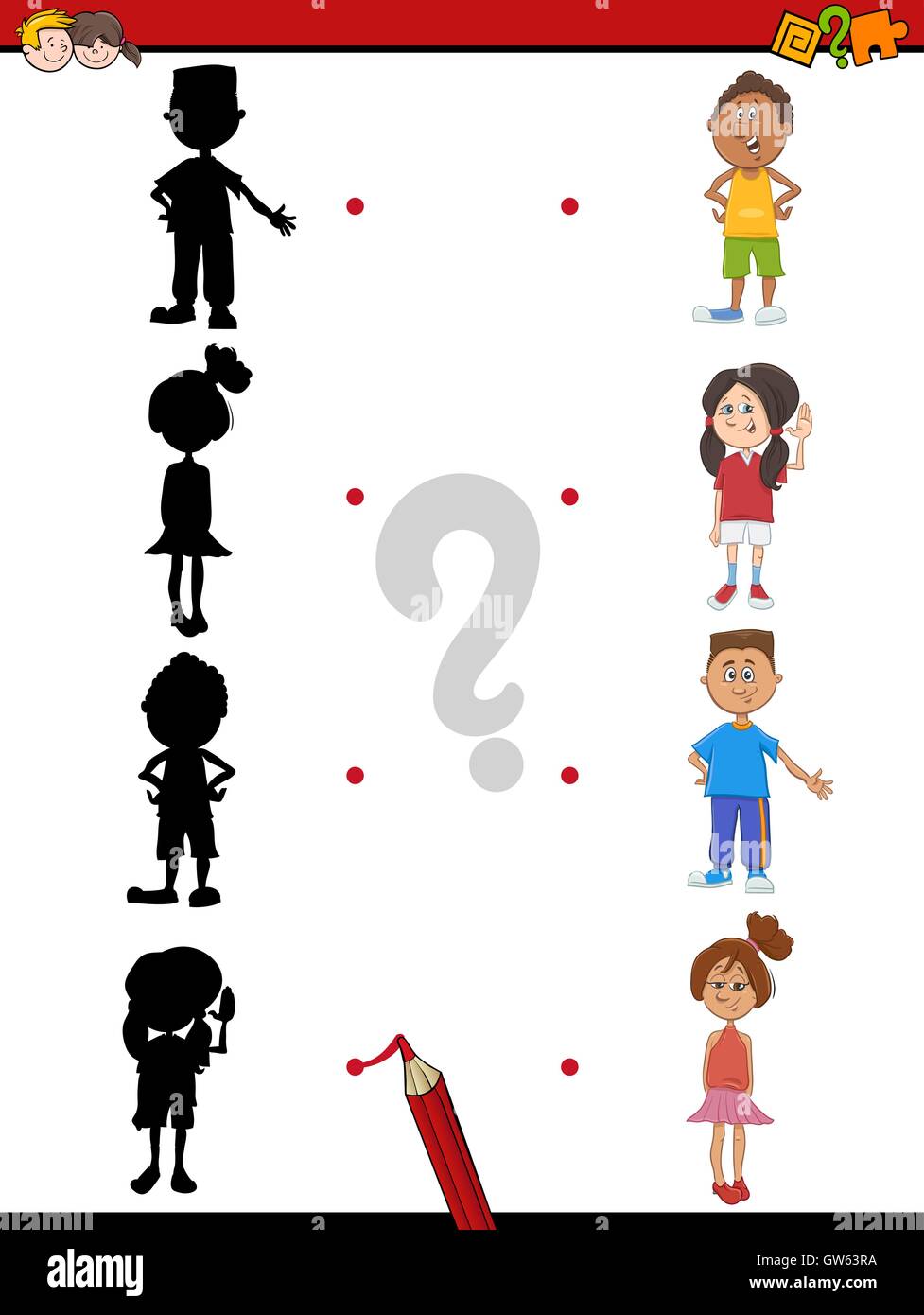 shadow activity with children Stock Vector Image & Art - Alamy