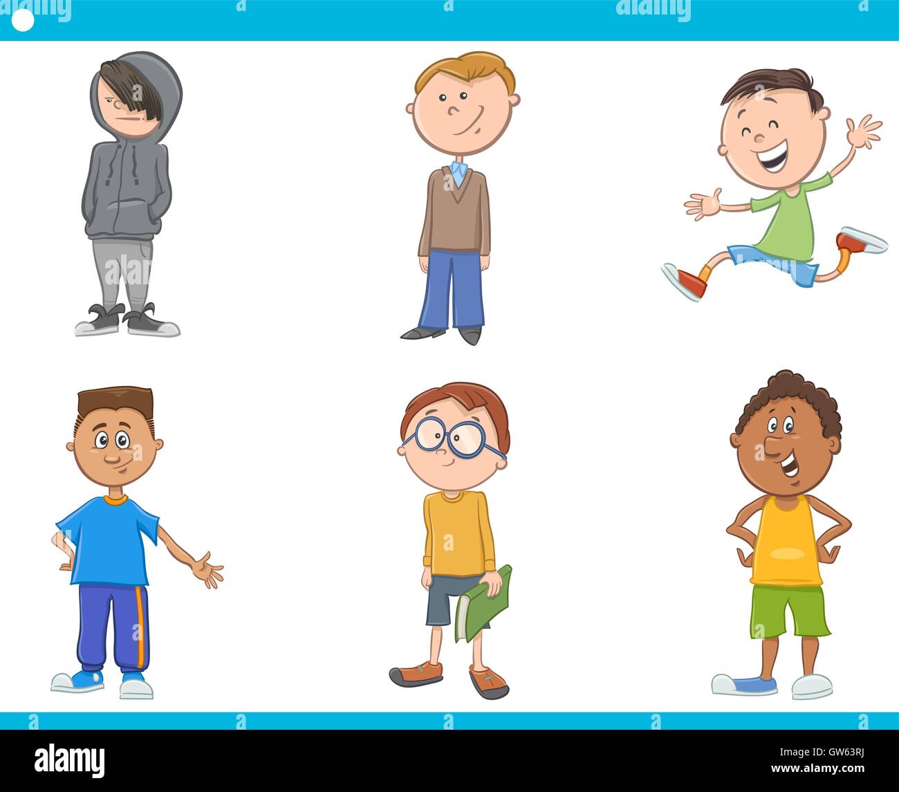 kid boys characters cartoon set Stock Vector Image & Art - Alamy
