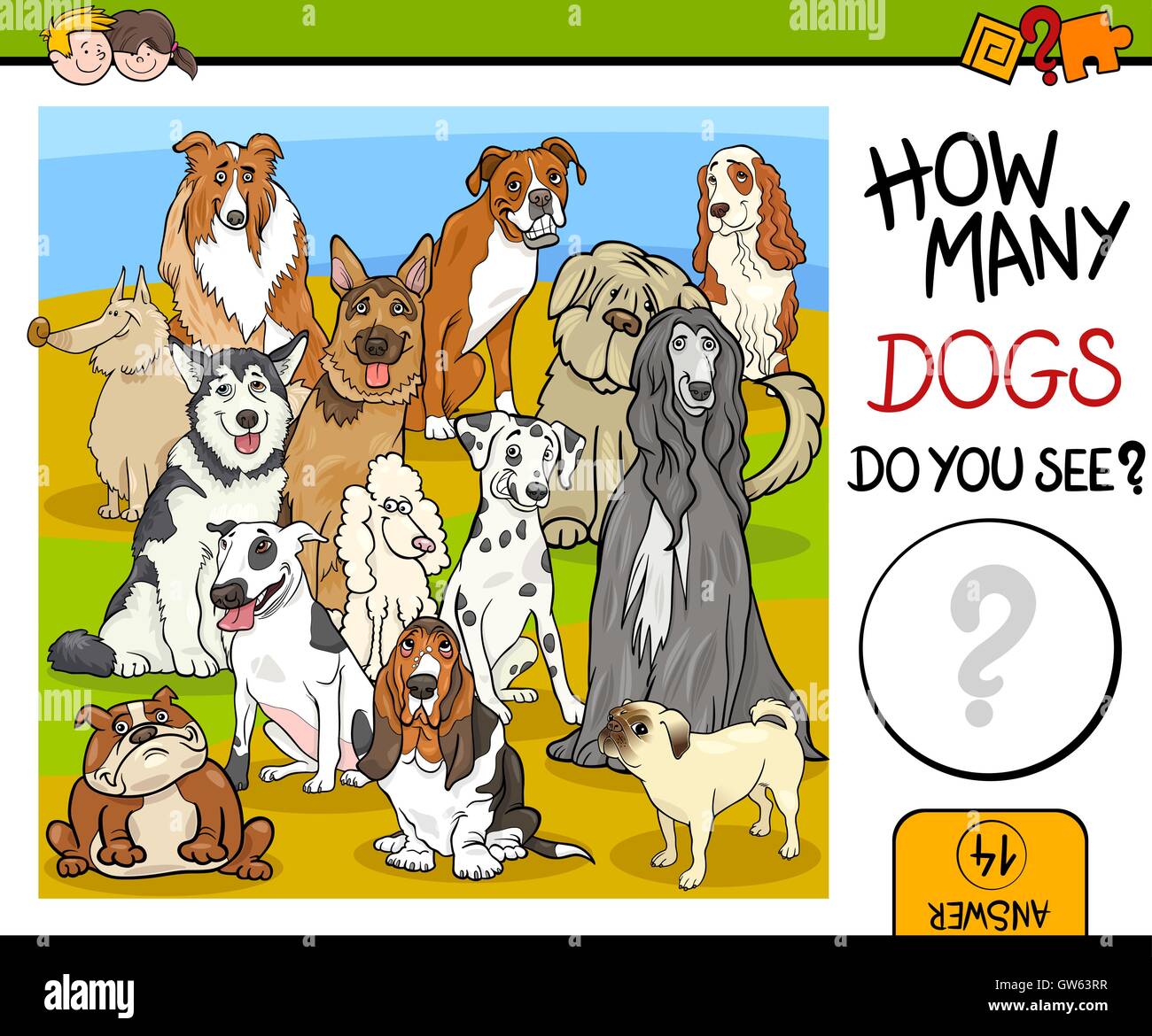 counting game with dogs Stock Vector Image & Art - Alamy