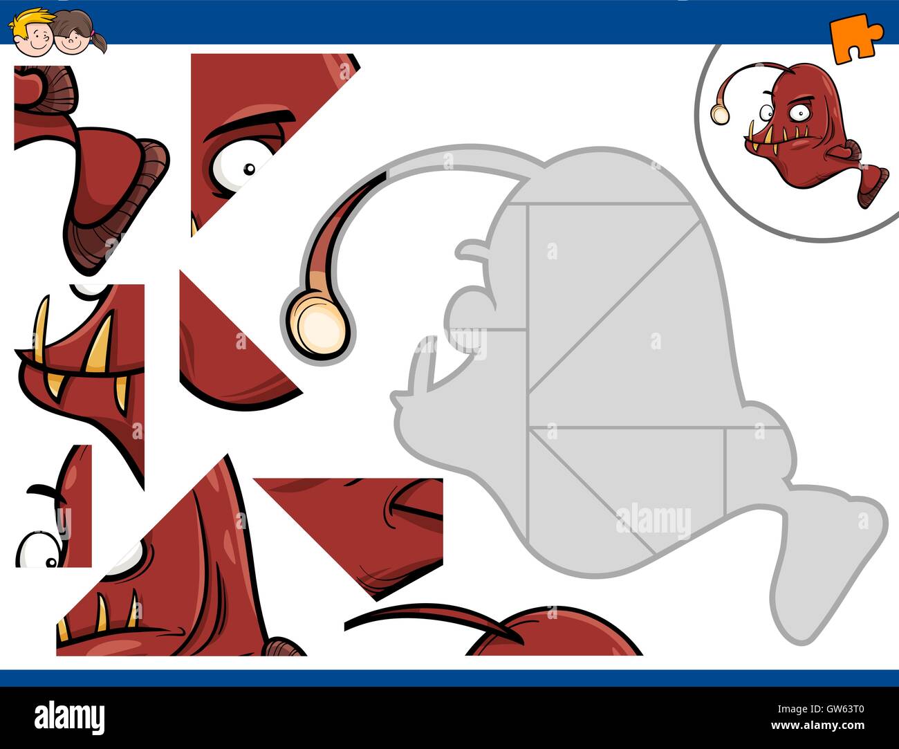 jigsaw puzzle with fish Stock Vector Image & Art - Alamy