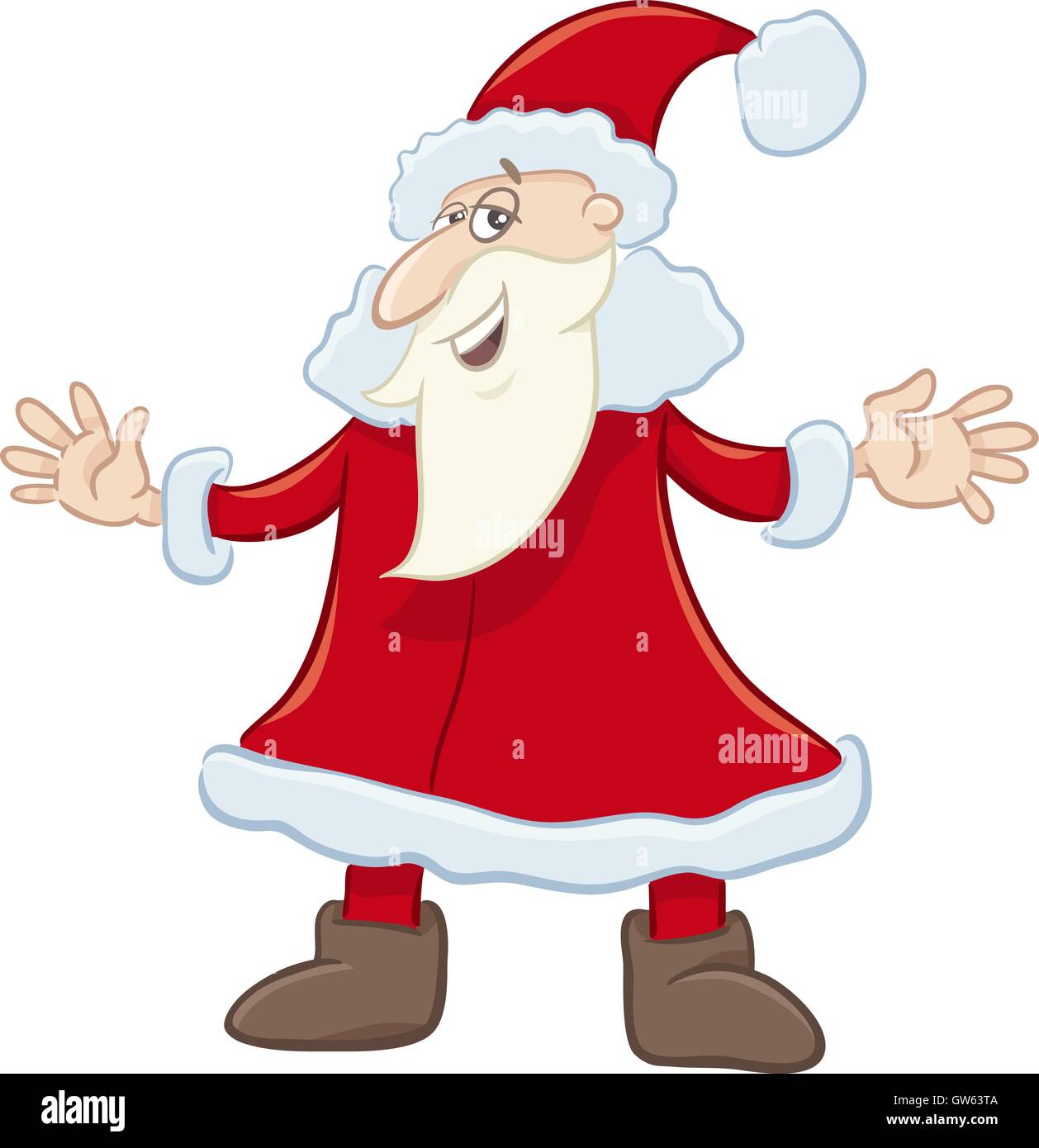 Cartoon Illustration of Santa Claus on Christmas Stock Vector Image ...