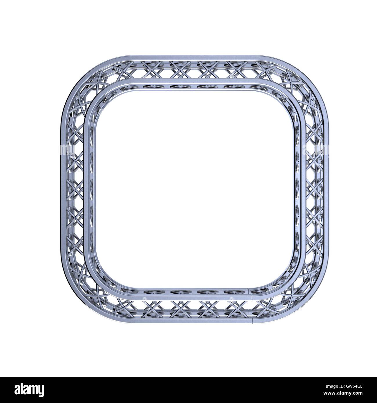 Truss frame in form of square. Isolated on white background.3D ...