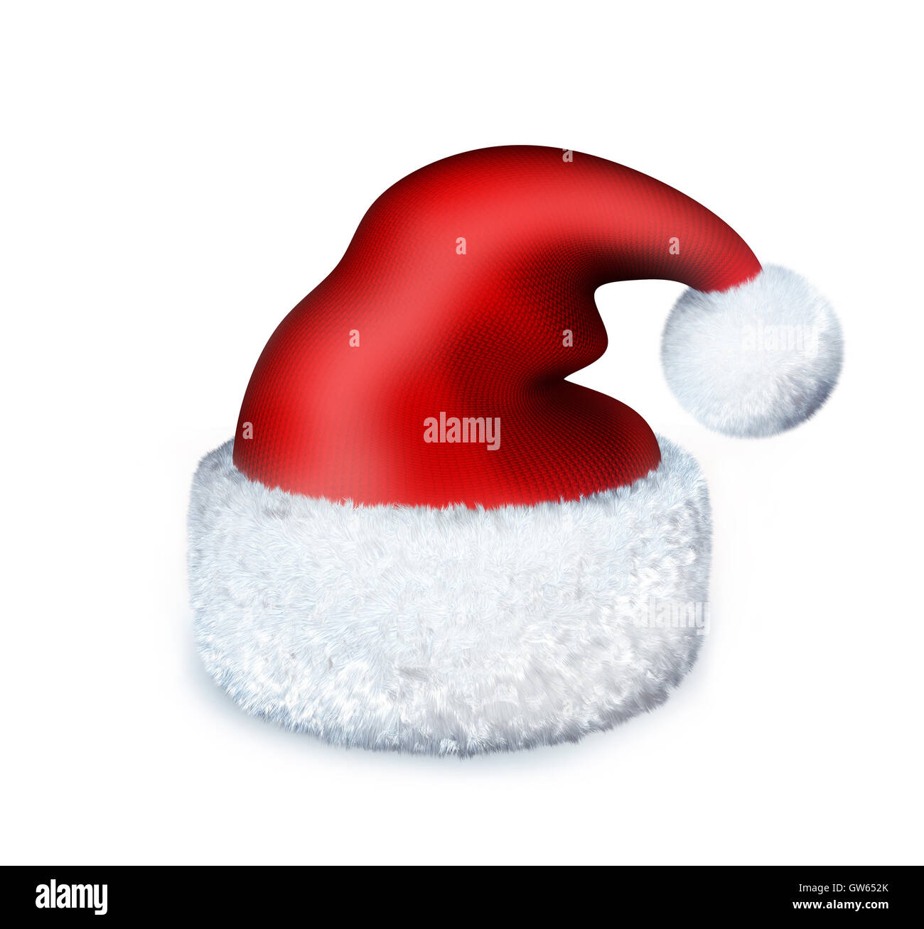 Red Cap santa on white background (done in 3d rendering Stock Photo - Alamy