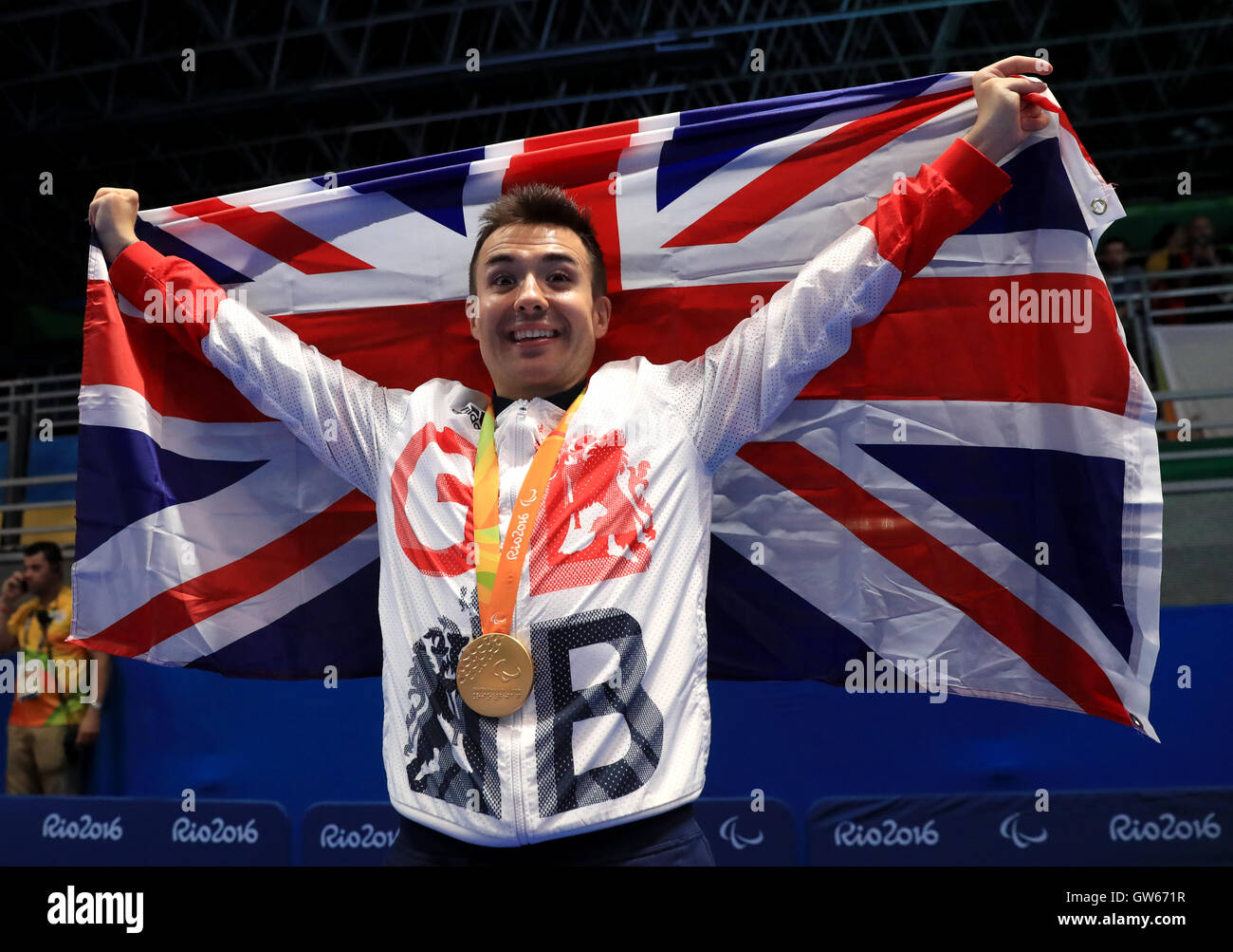 Great Britain's Will Bayley celebrates with the Gold Medal after ...