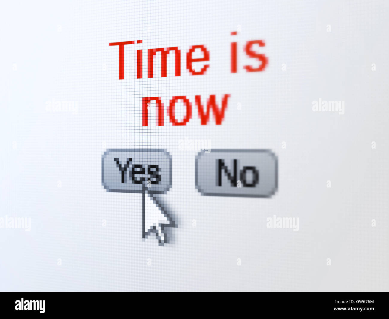 Time concept: Time is Now on digital computer screen Stock Photo - Alamy