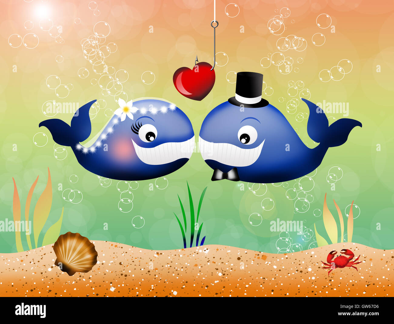 pair of whales in love Stock Photo - Alamy