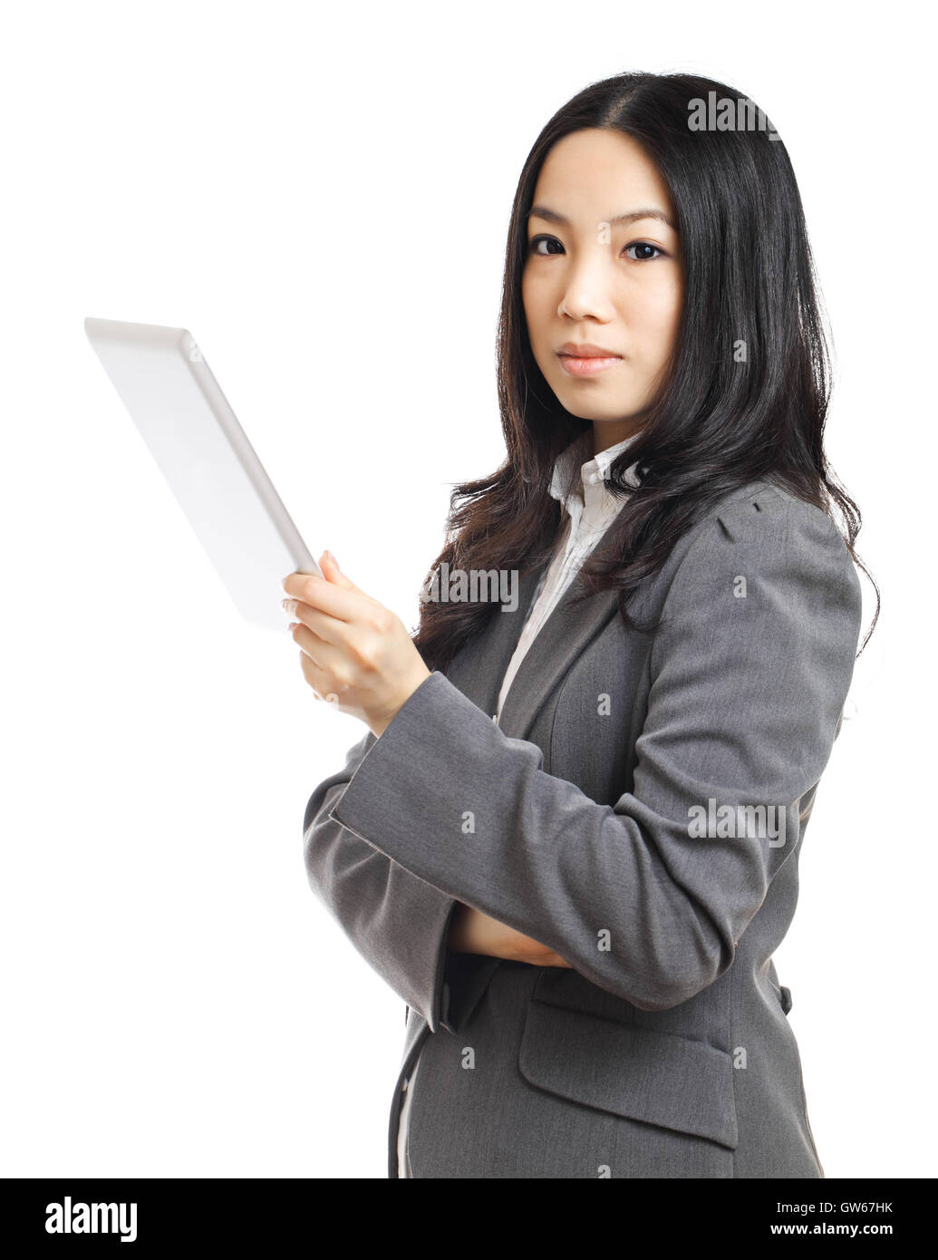 Asian business woman with tablet Stock Photo - Alamy