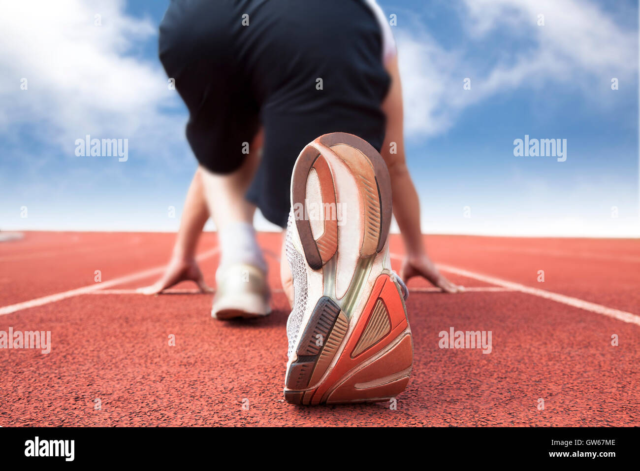 man at the start of the line at the stadium Stock Photo - Alamy