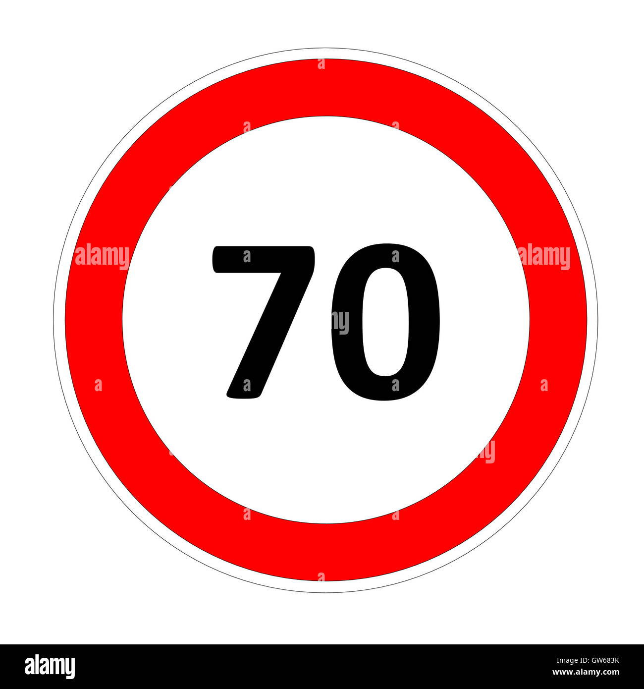 Traffic sign 70 kmh speed hi-res stock photography and images - Alamy