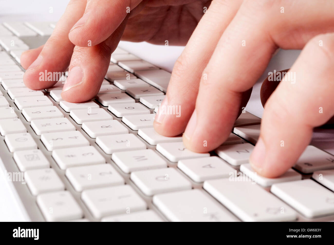 Hand and keyboard Stock Photo - Alamy