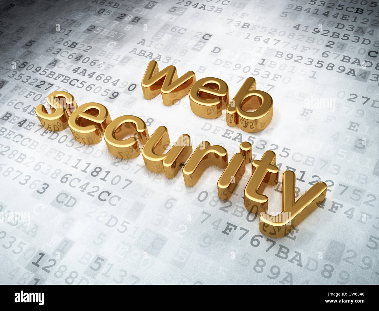 Protection concept: Golden Web Security on digital background Stock ...