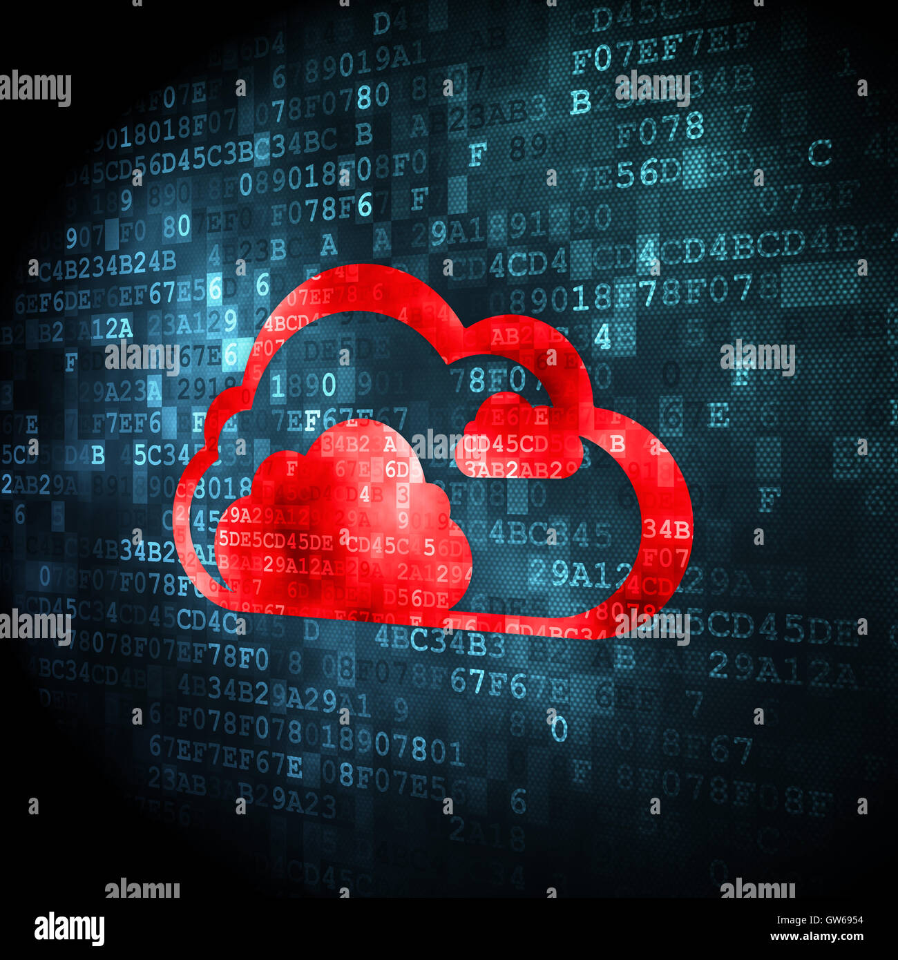 Cloud computing concept: Cloud on digital background Stock Photo - Alamy