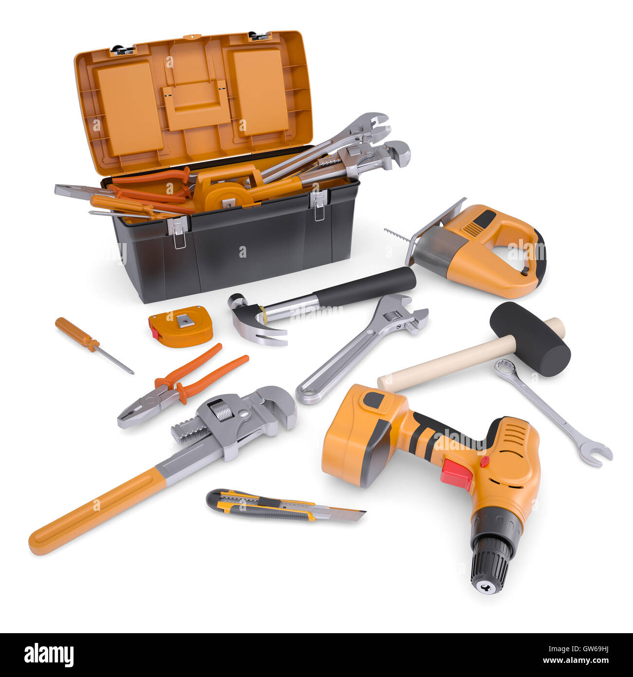 Toolbox and tools Stock Photo - Alamy