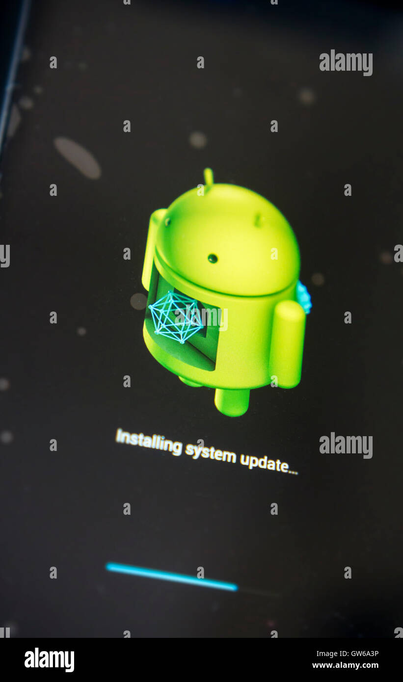 The little Android man appears during an update of the Android ...
