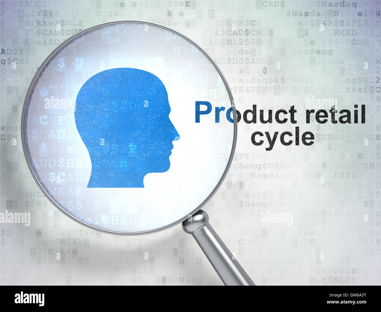 Advertising concept: Head and Product retail Cycle with optical Stock ...