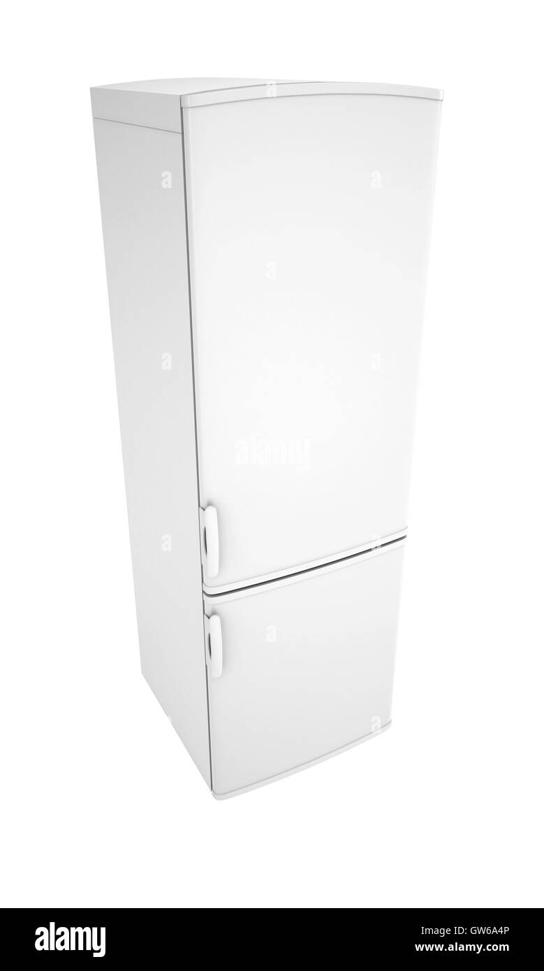 Old white fridge isolated Black and White Stock Photos & Images - Alamy