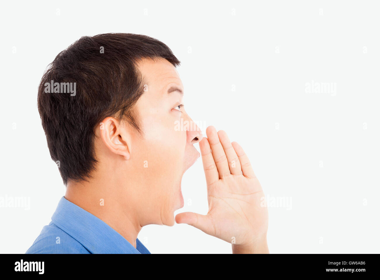young angry man screaming Stock Photo - Alamy