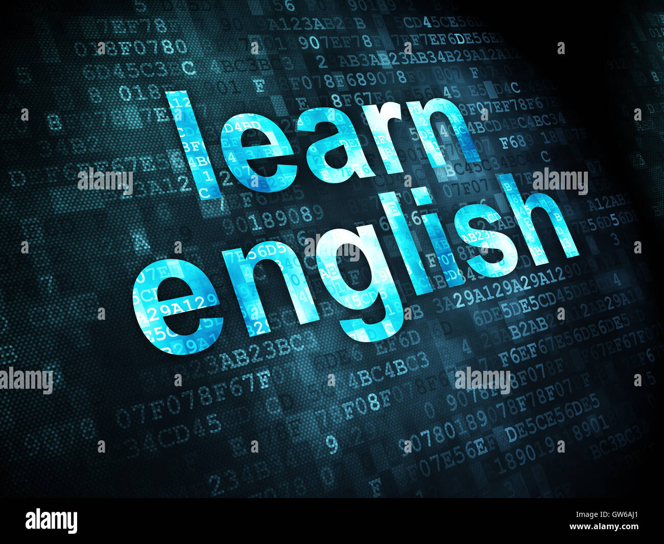 Education concept: Learn English on digital background Stock Photo - Alamy