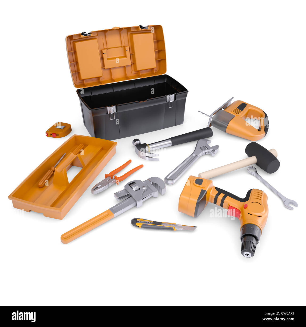 Toolbox and tools Stock Photo - Alamy