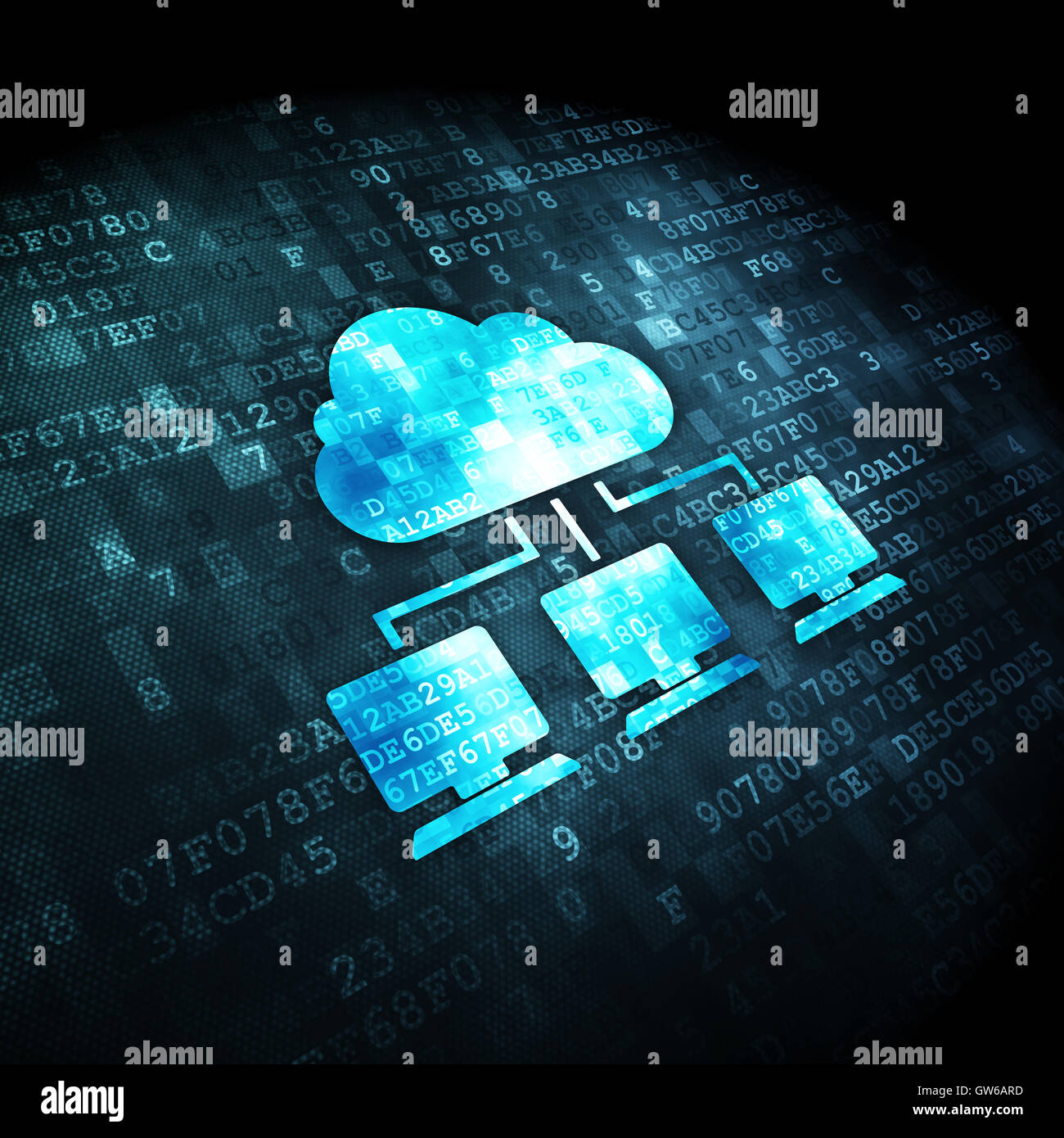 Cloud networking concept: Cloud Network on digital background Stock ...