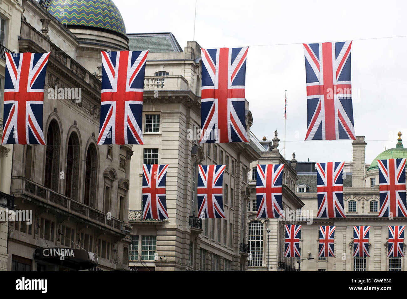 Union Jack Flag hanging in London Stock Photo - Alamy