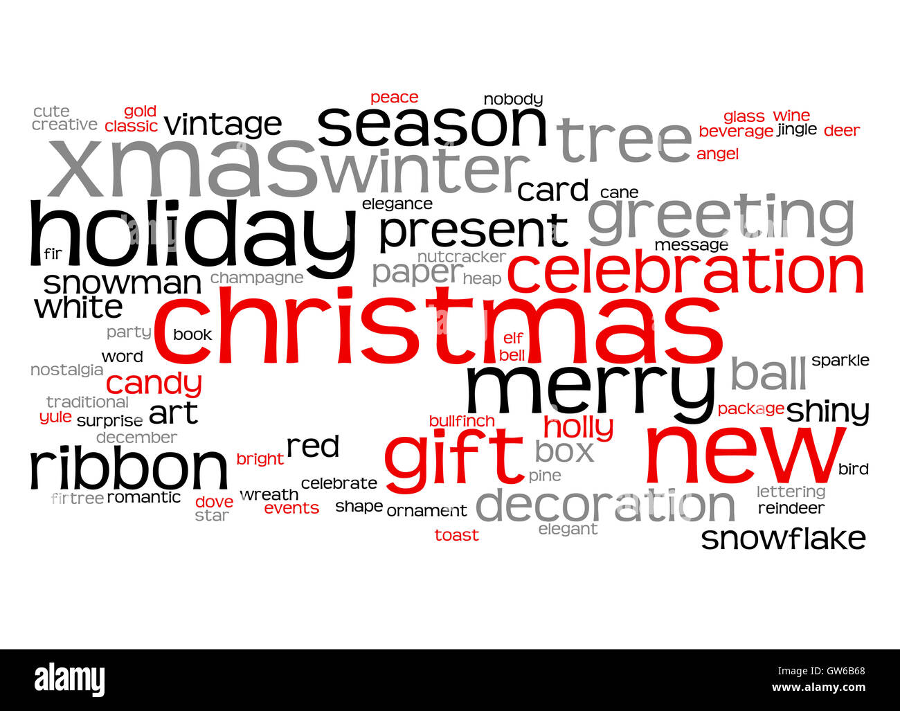 Christmas text cloud Stock Photo - Alamy