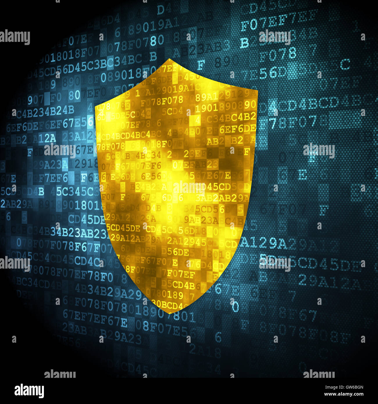 Privacy concept: Shield on digital background Stock Photo - Alamy