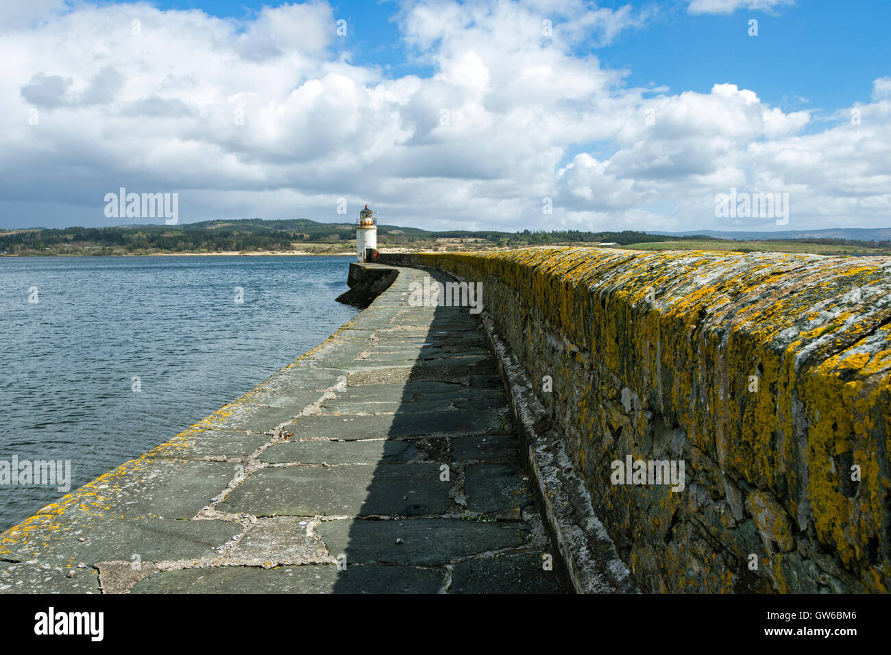 The breakwater and lighthouse at Ardrishaig harbour on Loch Gilp ...