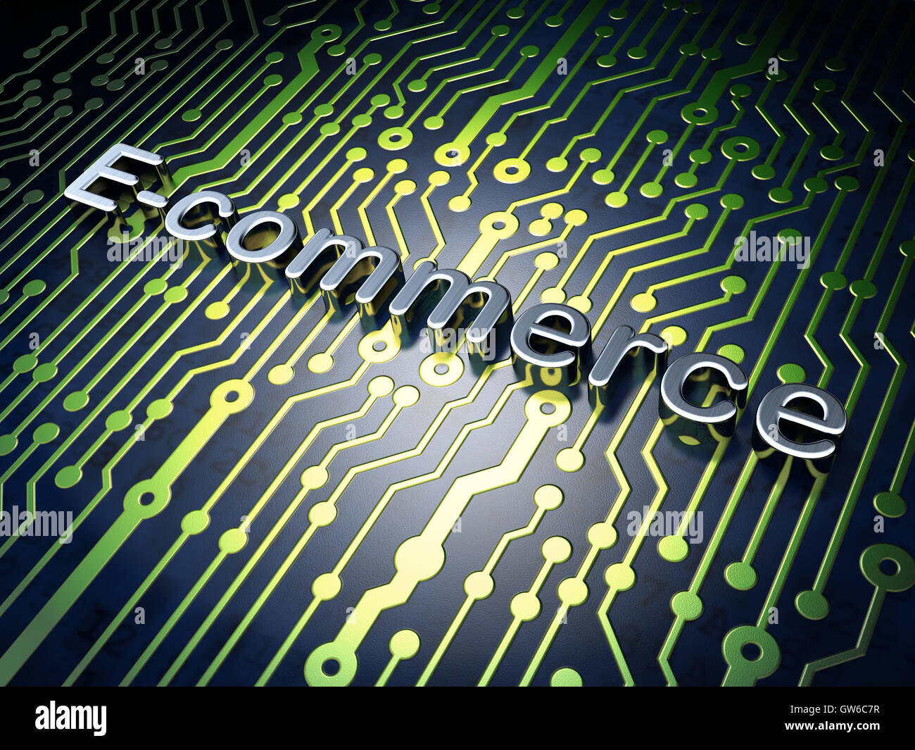 Finance concept: E-commerce on circuit board background Stock Photo - Alamy