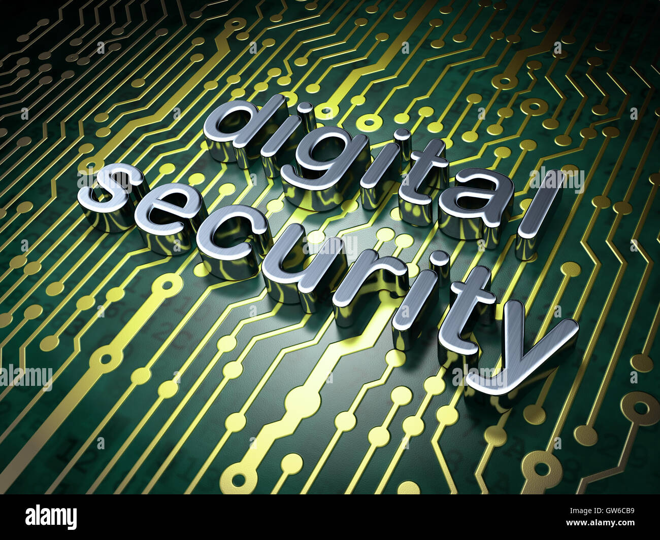 Safety concept: circuit board with word Digital Security Stock Photo ...
