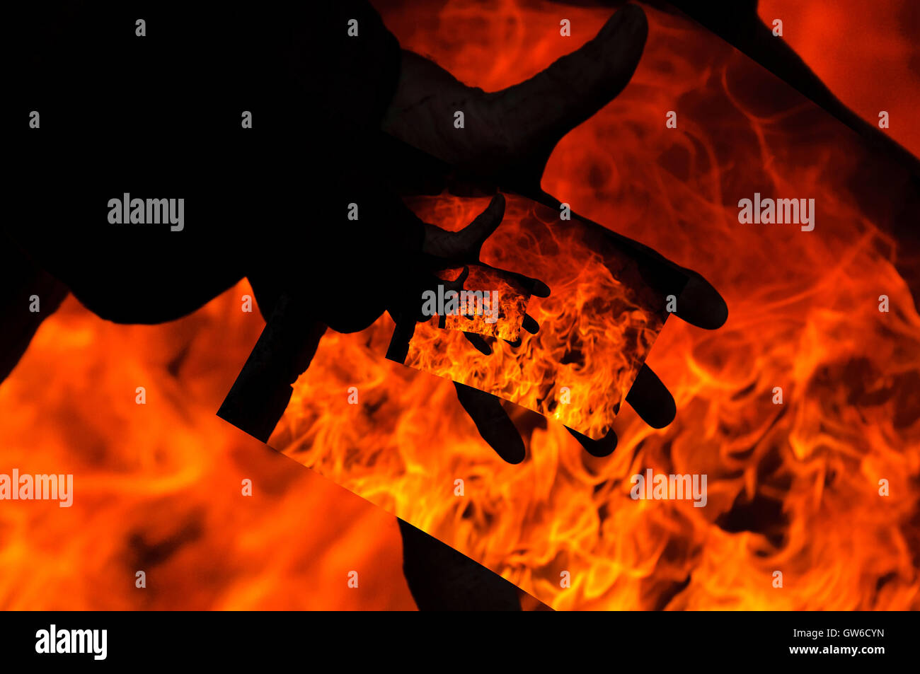 Flame and hand Stock Photo - Alamy