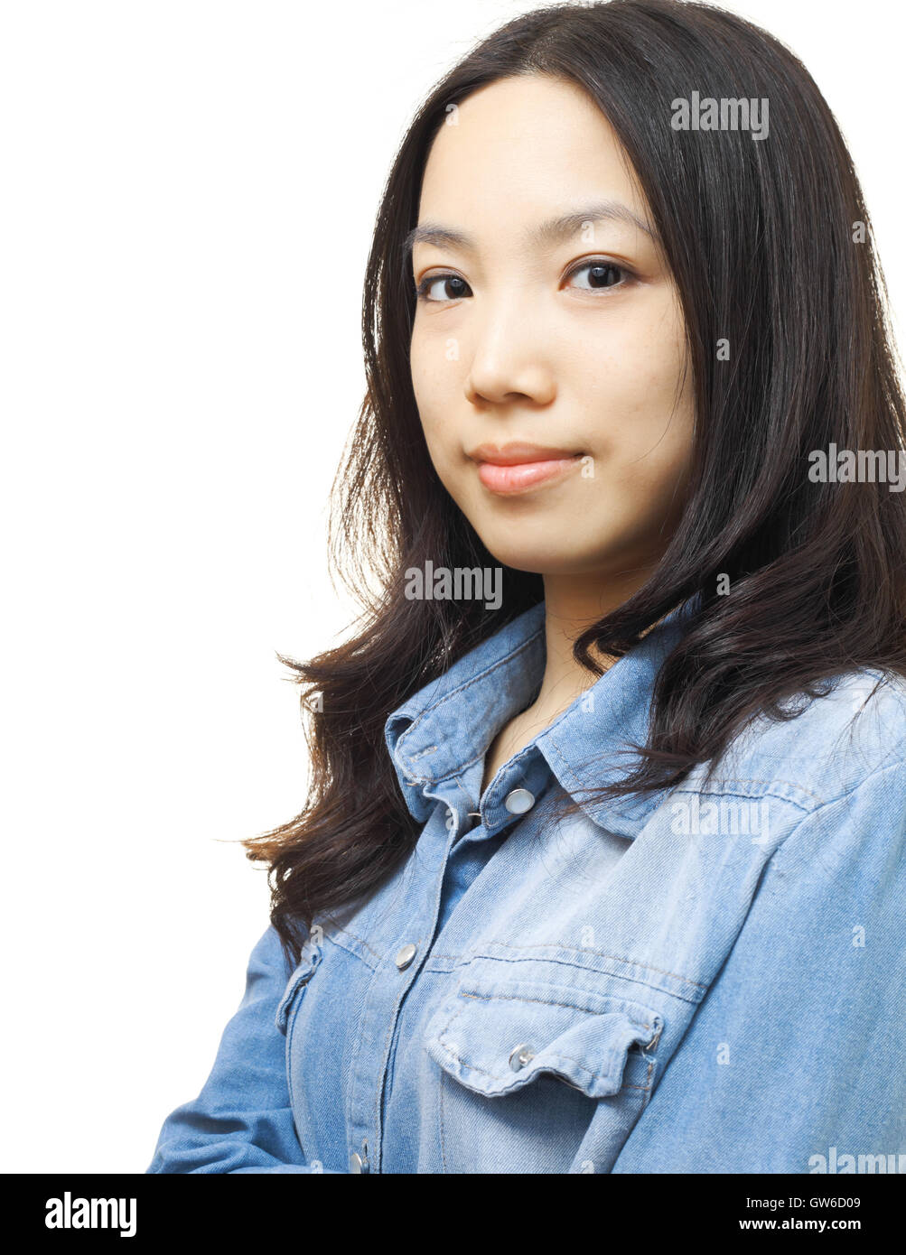 Asian woman on white background Stock Photo - Alamy