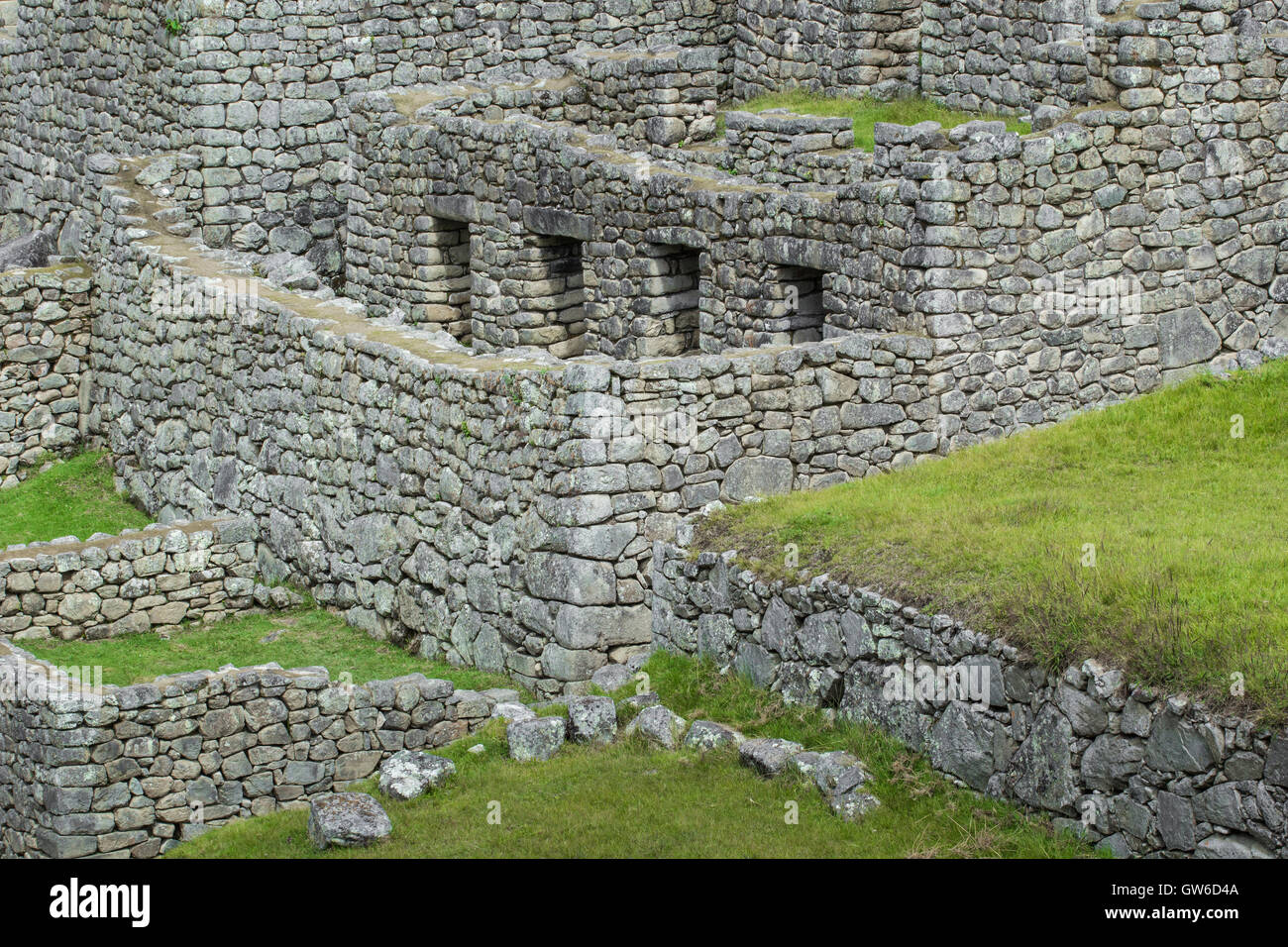 View of the ancient Inca City of Machu Picchu. The 15-th century Inca ...