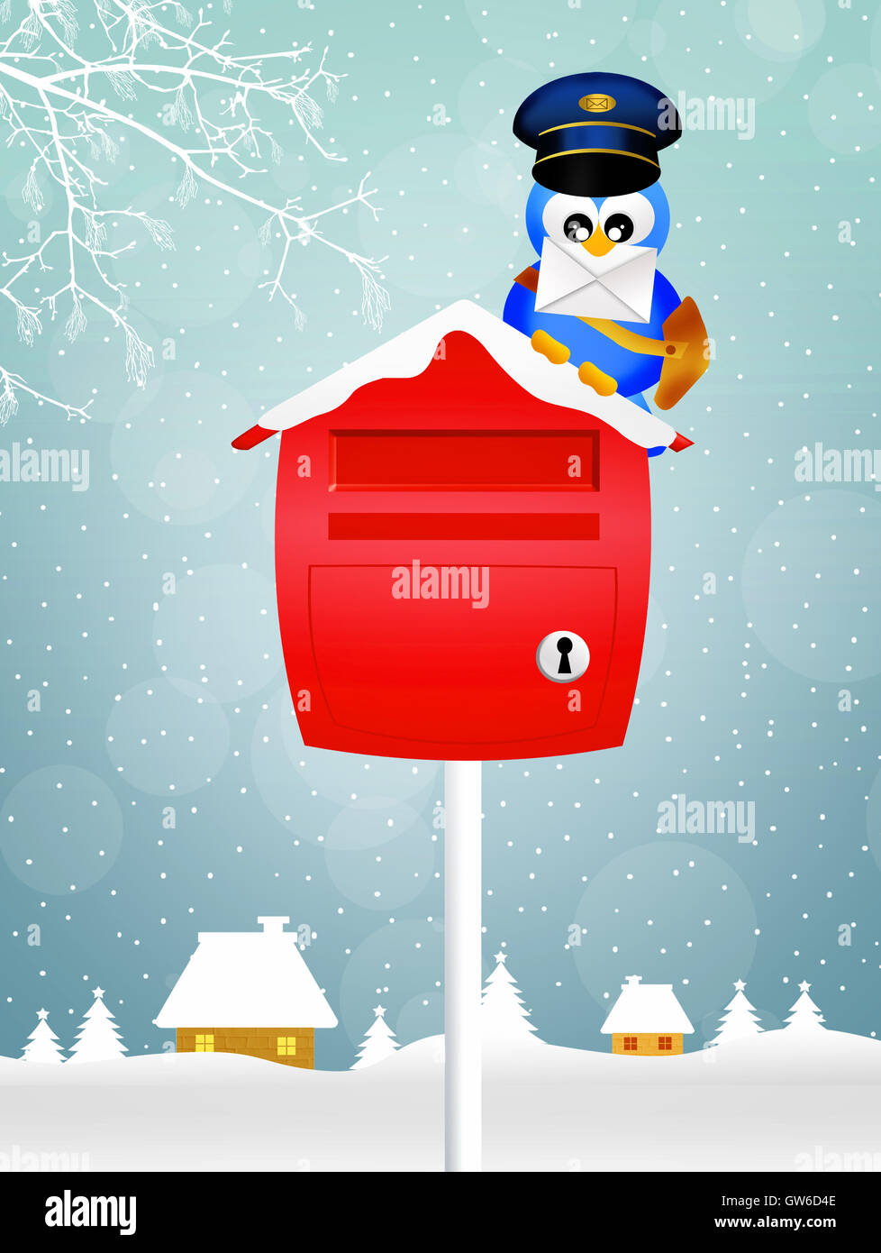 Postman delivering snow hi-res stock photography and images - Alamy
