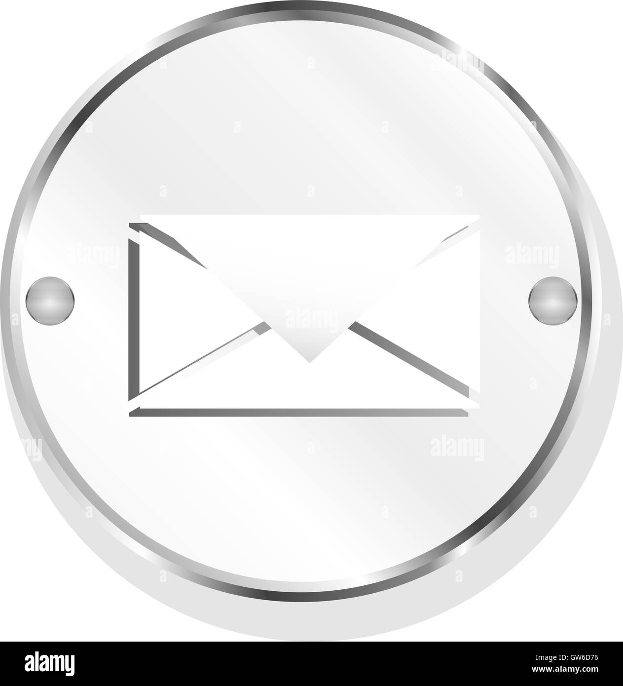 Mail icon - metal app button Stock Photo - Alamy