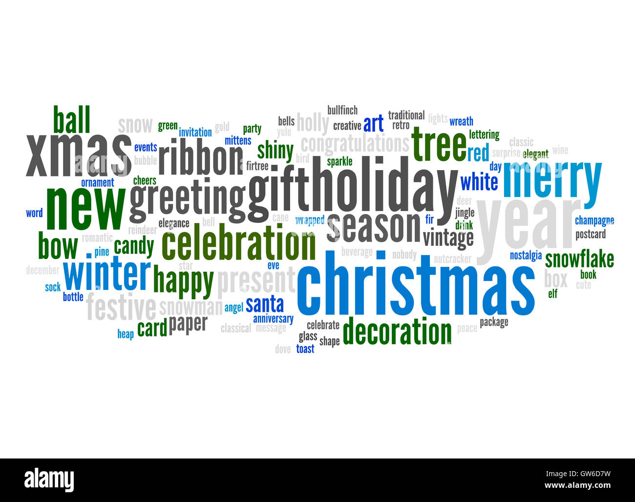 Merry christmas word cloud shape hi-res stock photography and images ...