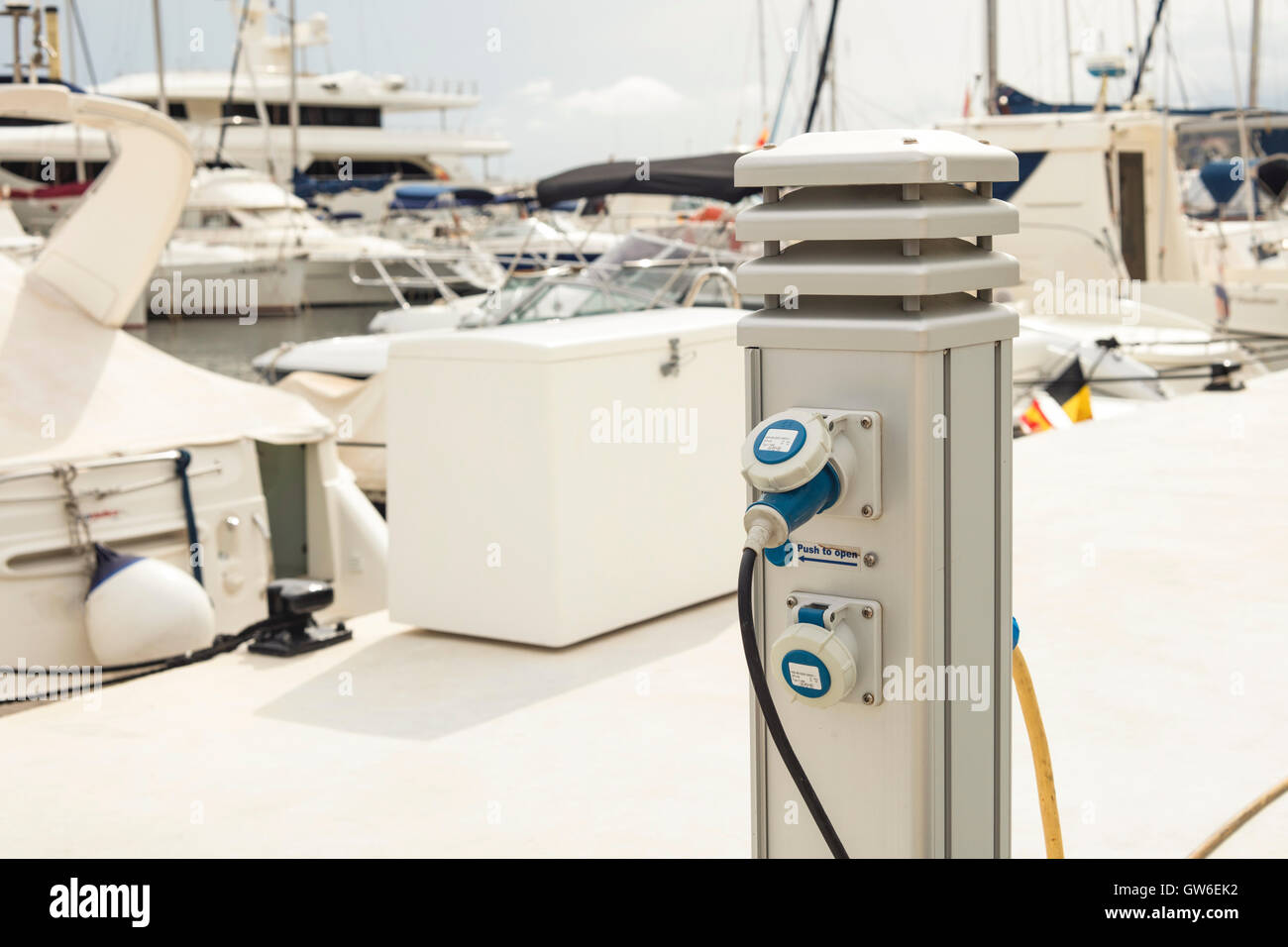 Detail of an auxiliary generator, which supplies energy to ships at ...