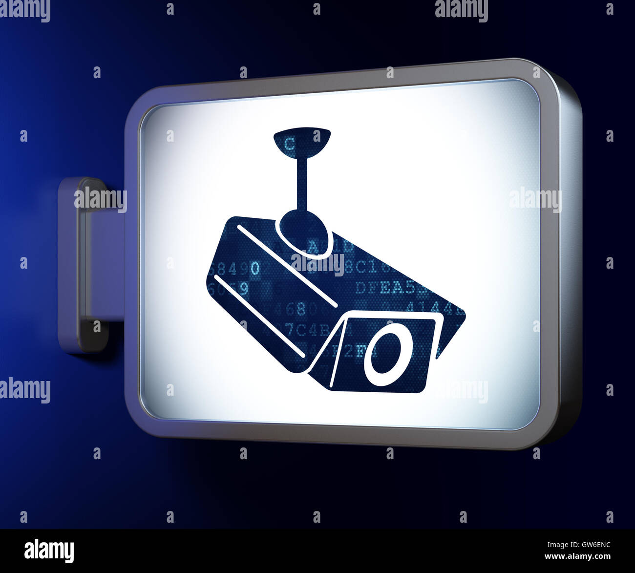 Safety concept: Cctv Camera on billboard background Stock Photo - Alamy