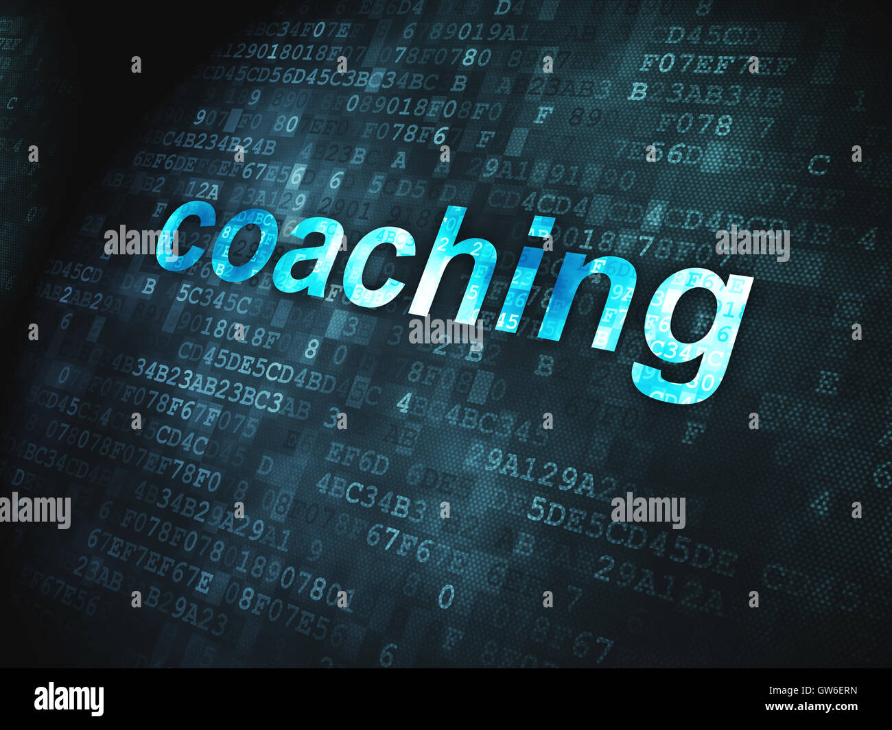 Education concept: Coaching on digital background Stock Photo - Alamy