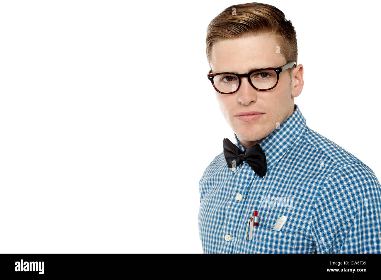 Serious faced handsome nerd Stock Photo - Alamy